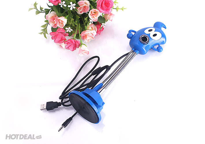 Webcam Hình Chú Hề + Đèn Led + Quạt Đa Năng