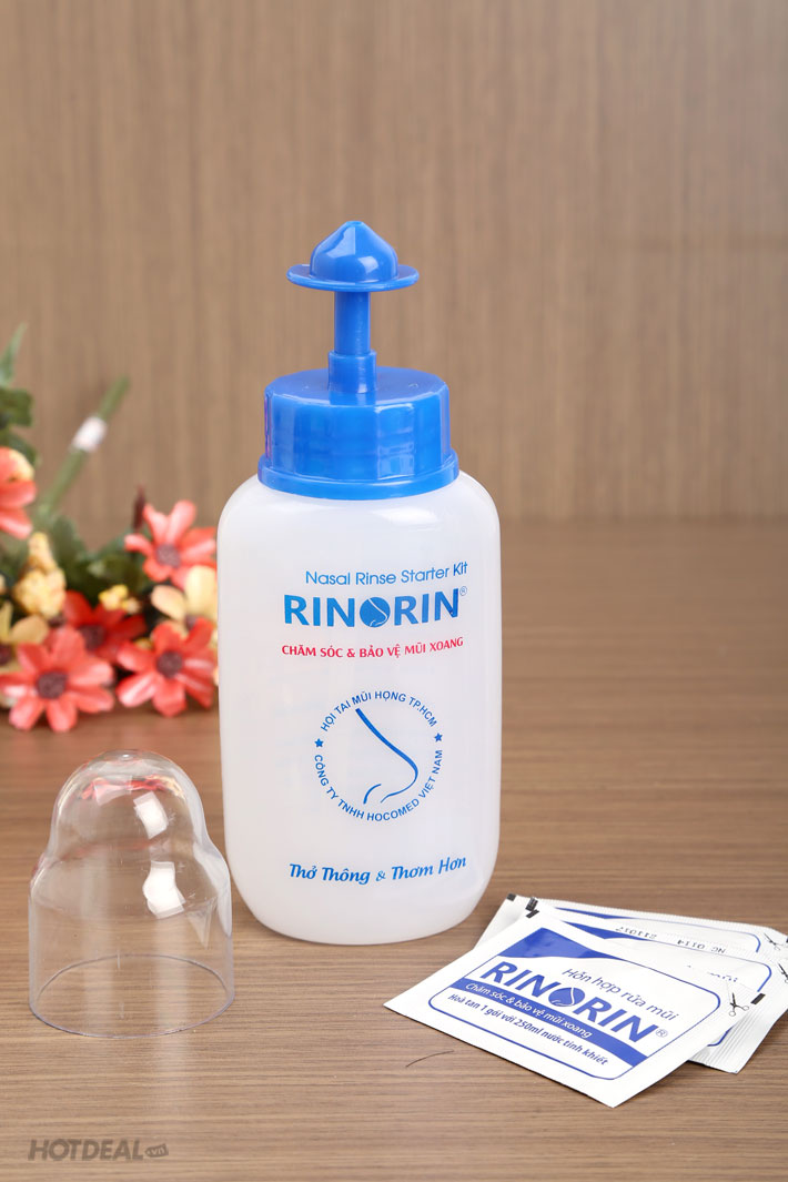 Bộ Bình Rửa Và Dung Dịch Rửa Mũi Xoang Rinorin