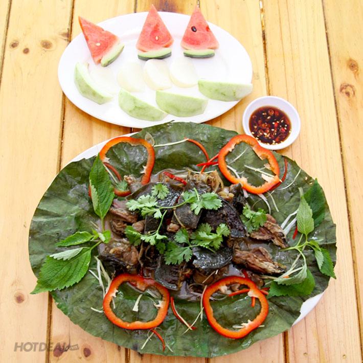 Combo Baba Rang Muối/ Hấp Lá Sen + 1 Dĩa Trái Cây Tại Phú Thọ Quán