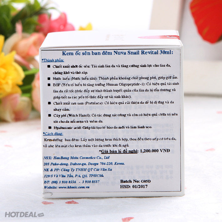 Kem Tái Tạo Da Và Trị Nám Ban Đêm Nuva Snail Revital Cream 30ml