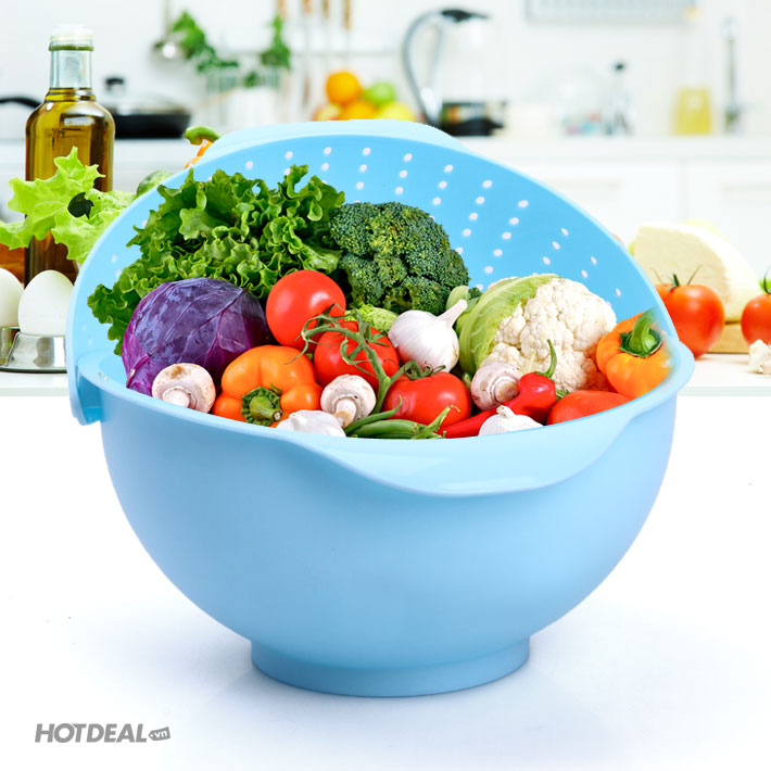 Thau Nhựa Rửa Rau Củ Quả Có Chắn Tiện Dụng Hà Nội
