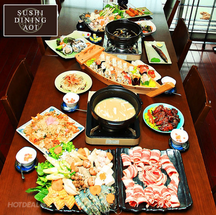 Buffet Trưa/ Tối 100 Món Nướng, Lẩu, Sashimi, Sushi Tại Sushi Dining AOI