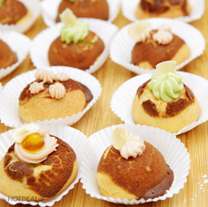 Combo 12 Bánh Su-Papparoti Nhân Matcha Và Tiramisu - Giao Miễn Phí