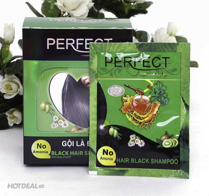 Combo 4 Gói Dầu Gội Đen Tóc Thương Hiệu Pefect- An Toàn, Mượt Tóc