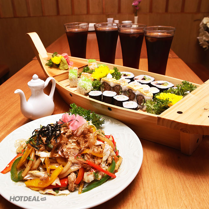 Haha Sushi - 01 Trong 02 Set Sushi, Maki + Pepsi Cho 2-4 Người