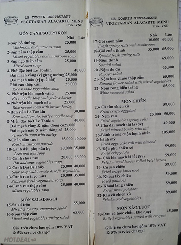 Thưởng Thức Toàn Bộ Menu Tại Nhà Hàng LE TONKIN Hà Nội