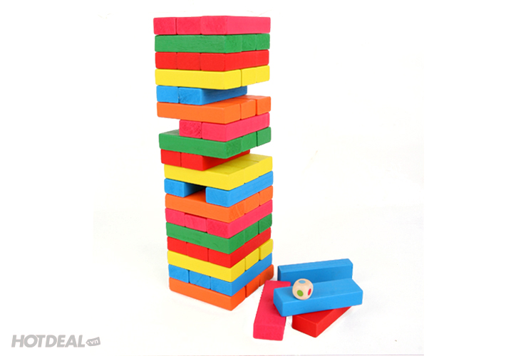 Bộ Đồ Chơi Rút Gỗ 54 Thanh Cầu Vồng Cao Cấp Vivitoys Hà Nội