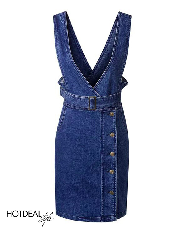 Đầm Yếm Jean Cá Tính